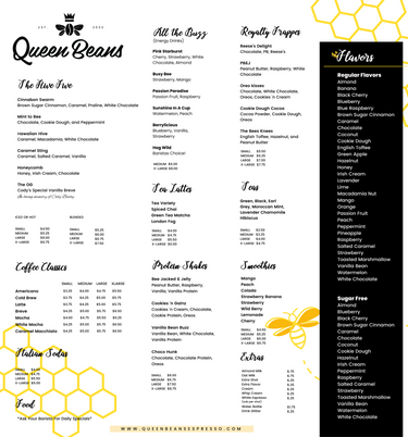 Menu – Queen Beans Espresso